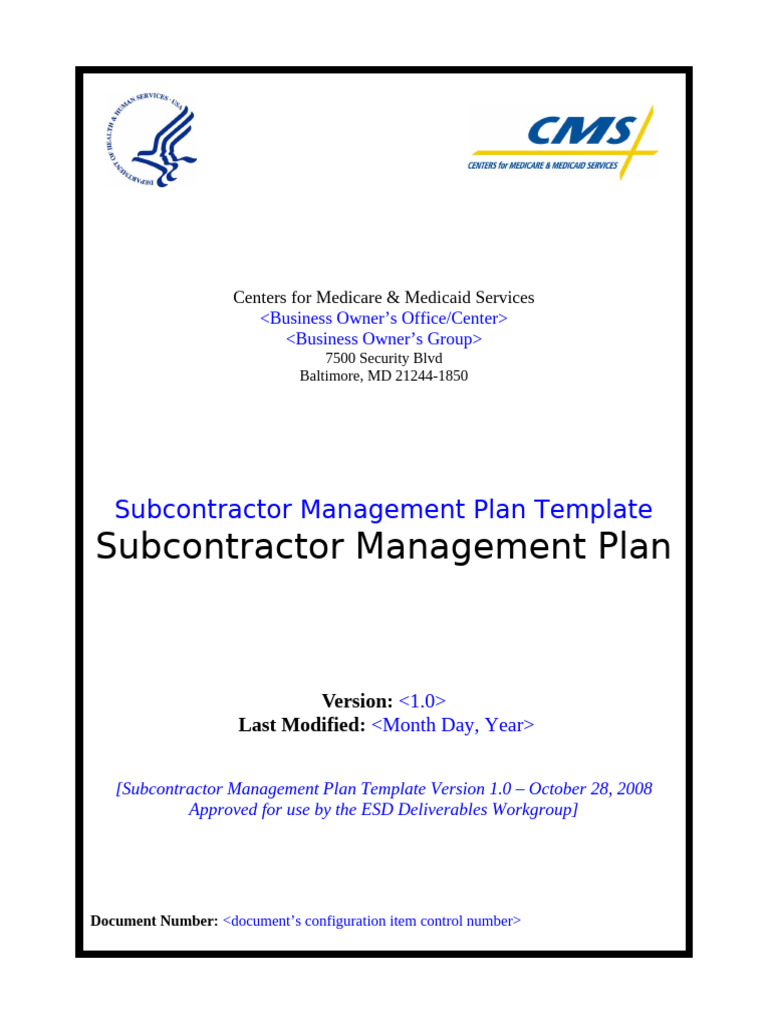Subcontractor Management Plan | PDF | Project Management