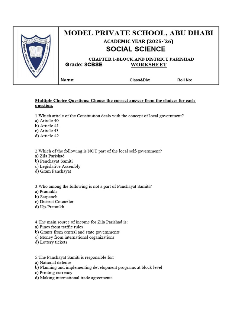 Functions of Local Government in India | PDF | Government Of India