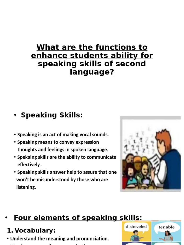 Functions To Enhance Speaking Skill FDDDD | PDF