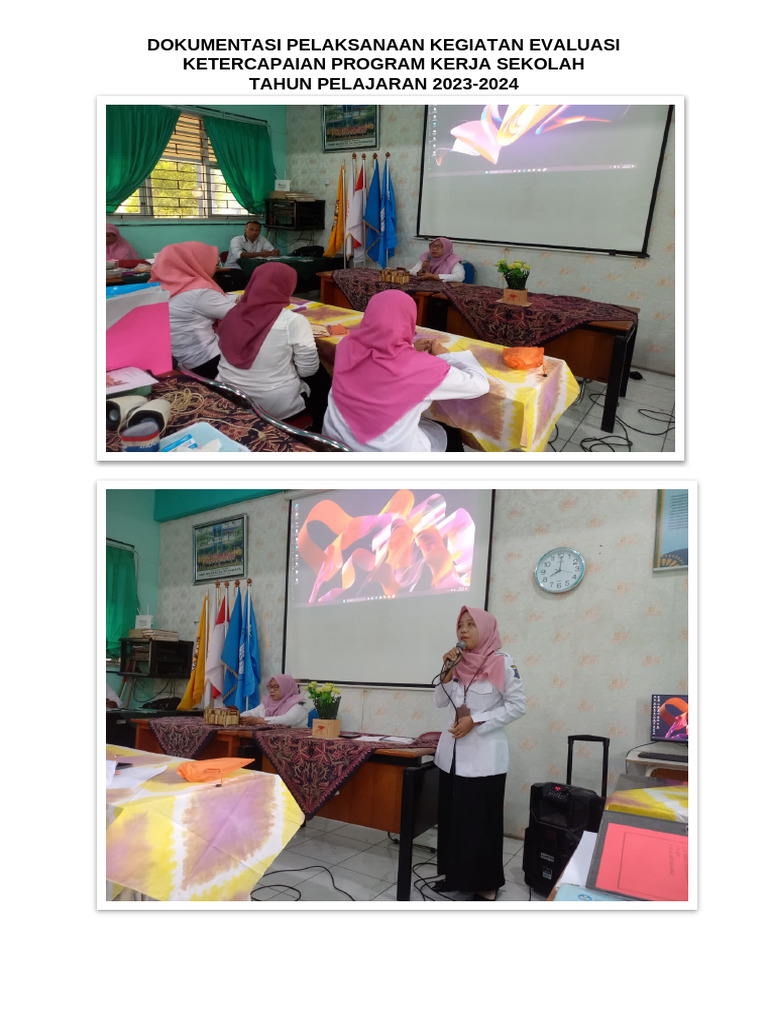 Dokumentasi Pelaksanaan Kegiatan Evaluasi Ketercapaian Program Kerja Sekolah | PDF
