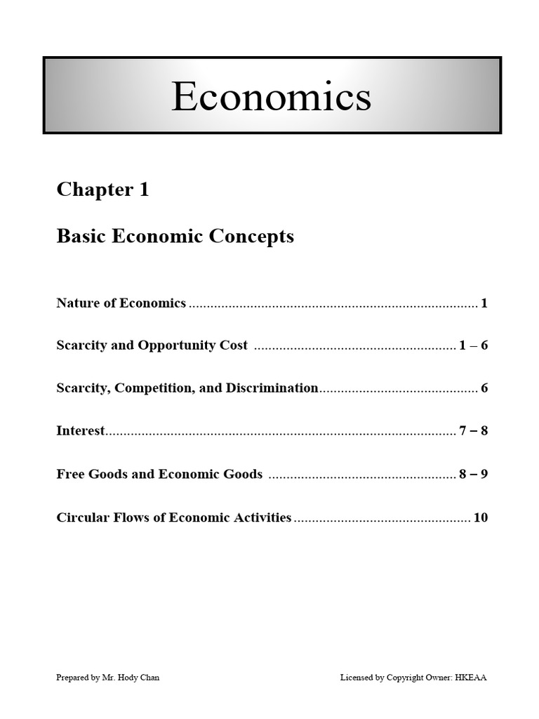 Basic Economic Concepts Explained | PDF | Interest | Opportunity Cost