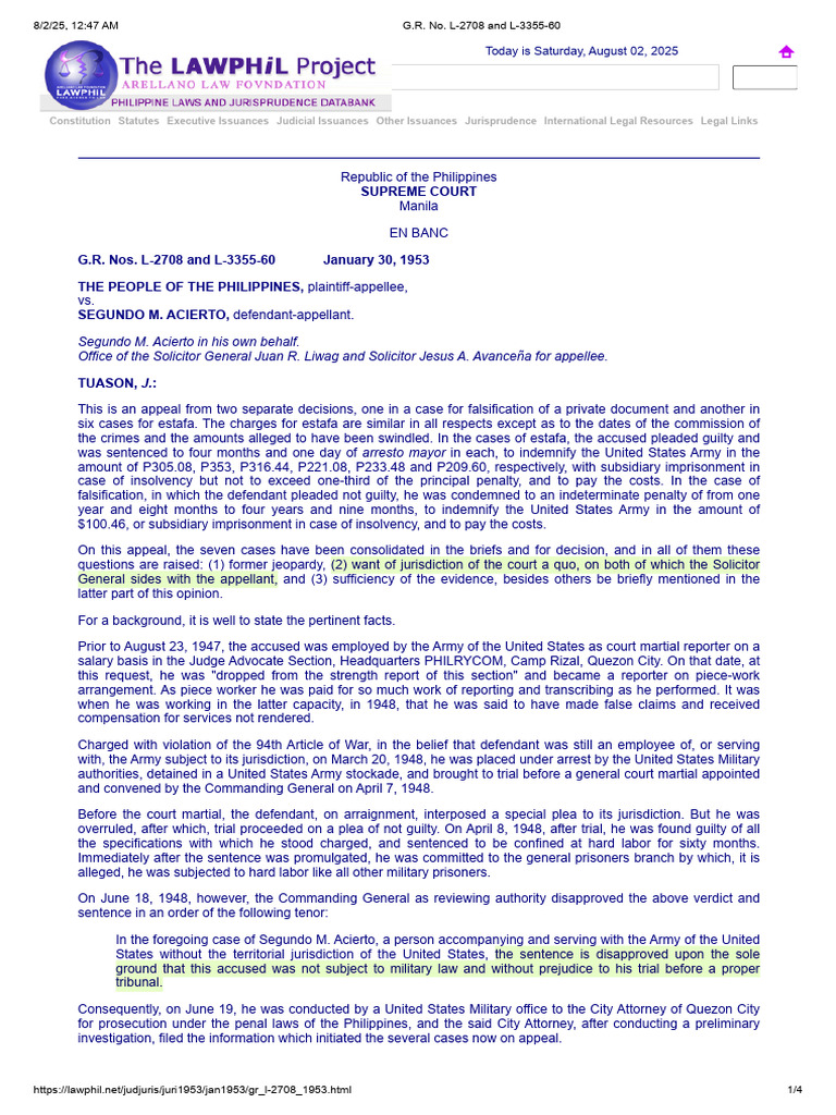 Appeal in Estafa and Falsification Cases | PDF | Plea | Court Martial