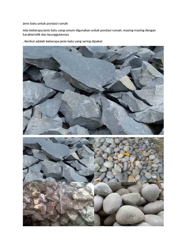 Jenis Batu untuk Pondasi Rumah | PDF