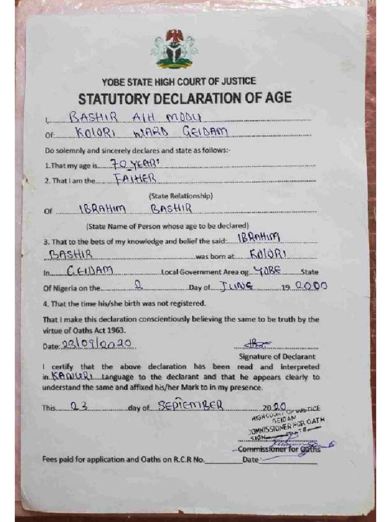 DeclarationofAge Compressed | PDF