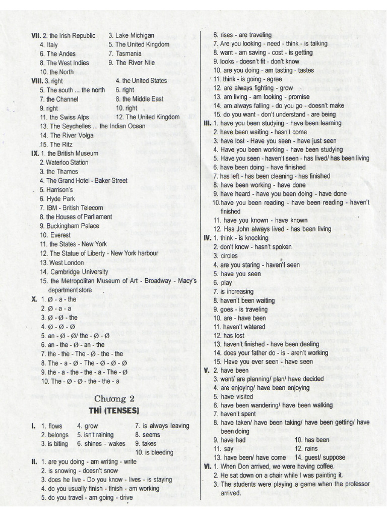 Key Present Tense | PDF