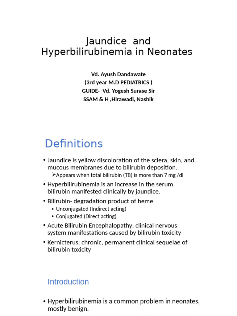 Neonatal Jaundice and Hyperbilirubinemia Guide | PDF | Medical ...
