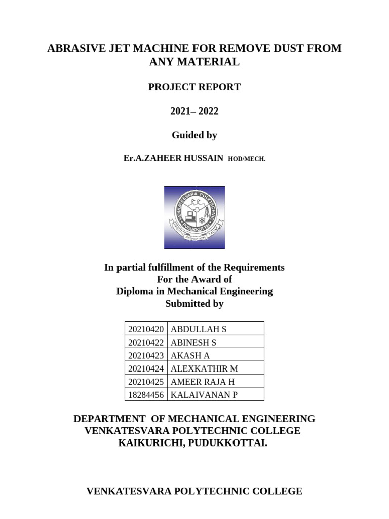 Project Front Page Report - 1 | PDF | Innovation | Design