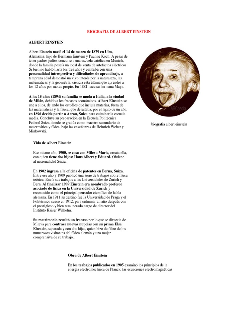 Biografia de Albert Einstein