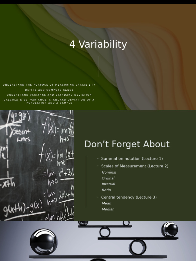 Understanding Variability in Statistics | PDF | Variance | Standard ...