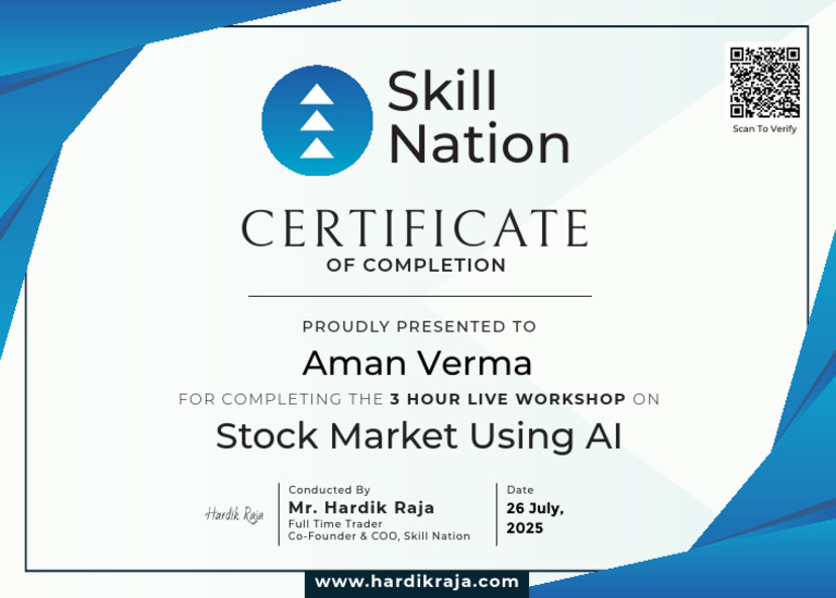 Aman Verma - Stock Market Using AI | PDF