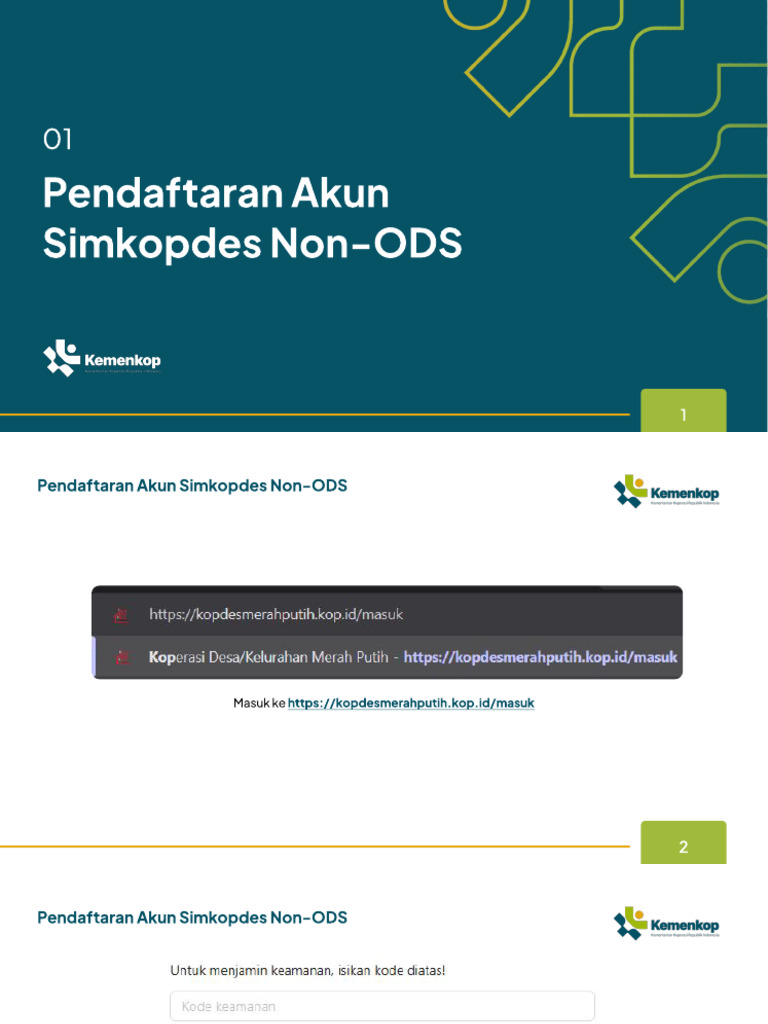 Panduan Pengguna Pendaftaran Akun Simkopdes Non-ODS | PDF