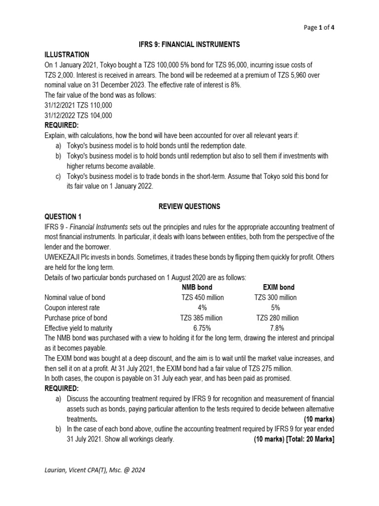 Ifrs 9 Financial Instruments - 2024 | PDF | Bonds (Finance) | Factoring ...