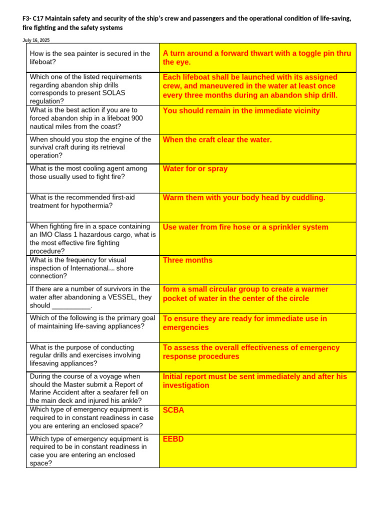 SOLAS Compliance for Ship Safety Drills | PDF | Ships | Shipping
