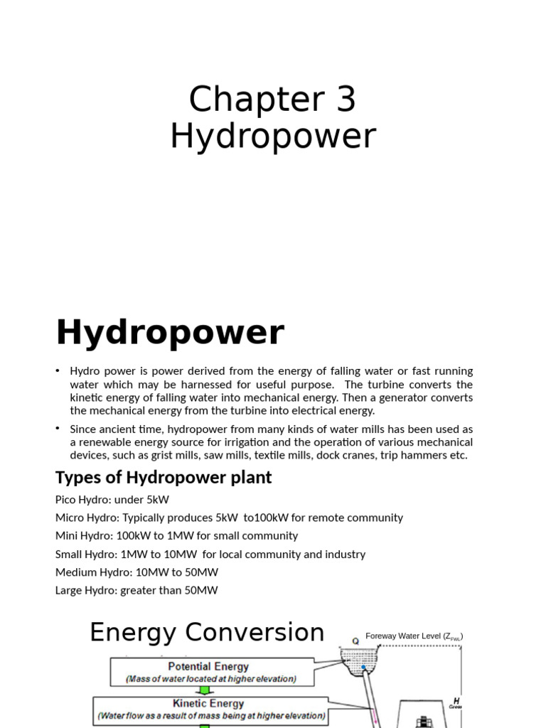Types and Benefits of Hydropower | PDF | Turbine | Hydroelectricity