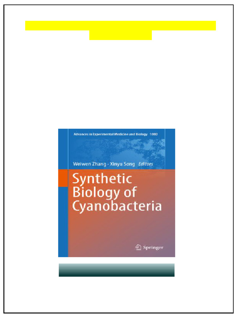 Synthetic Biology of Cyanobacteria Weiwen Zhang online pdf | PDF | Cyanobacteria | Crispr