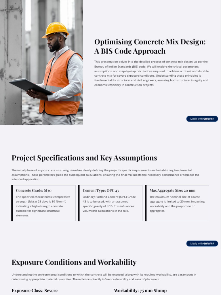 Optimising Concrete Mix Design A BIS Code Approach | PDF | Concrete ...
