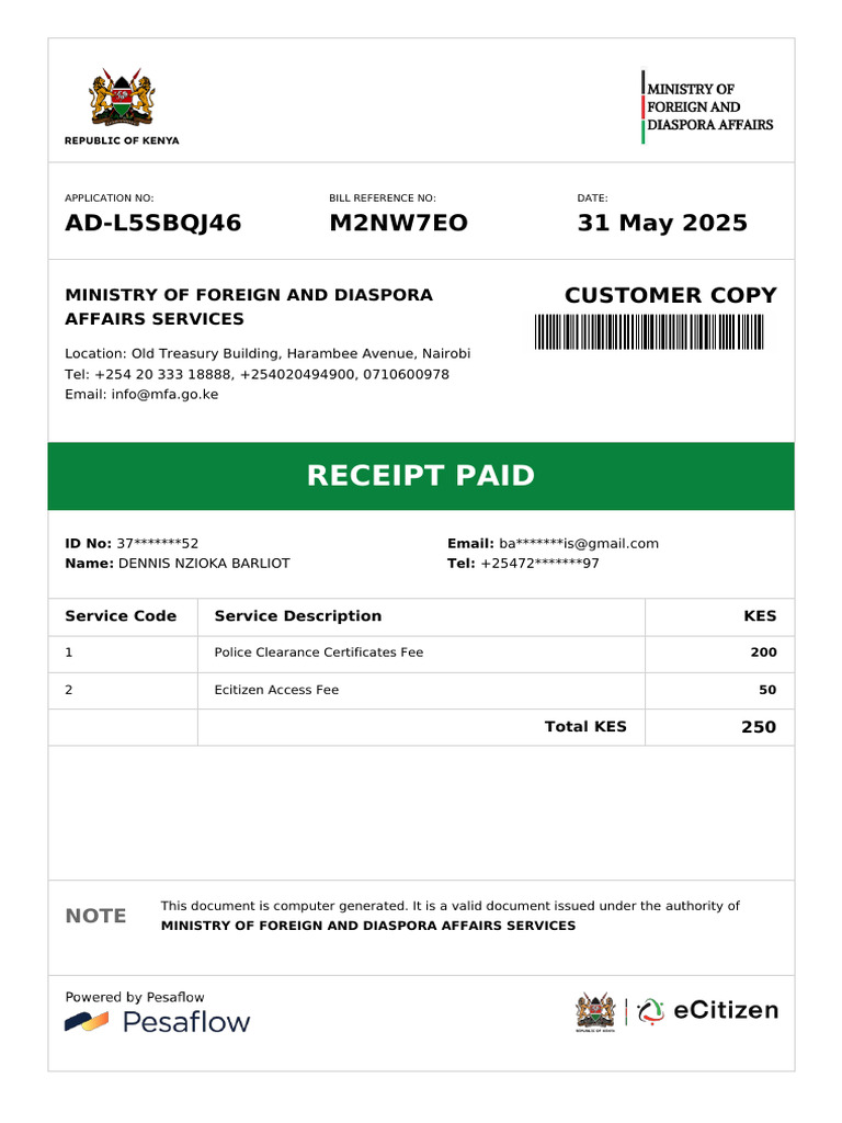 Ad l5sbqj46 Receipt | PDF | Government And Personhood
