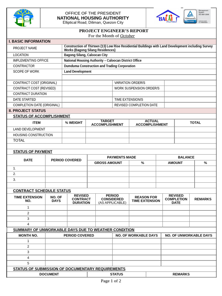 Project Engineers Report | PDF