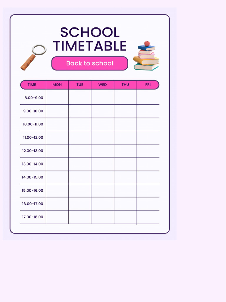 MS Word Practical 1 - School Timetable | PDF