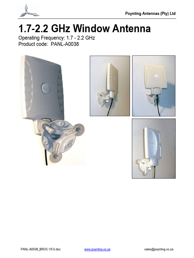 10dBi 1.7-2.2 GHz Window Antenna | PDF | Antenna (Radio ...