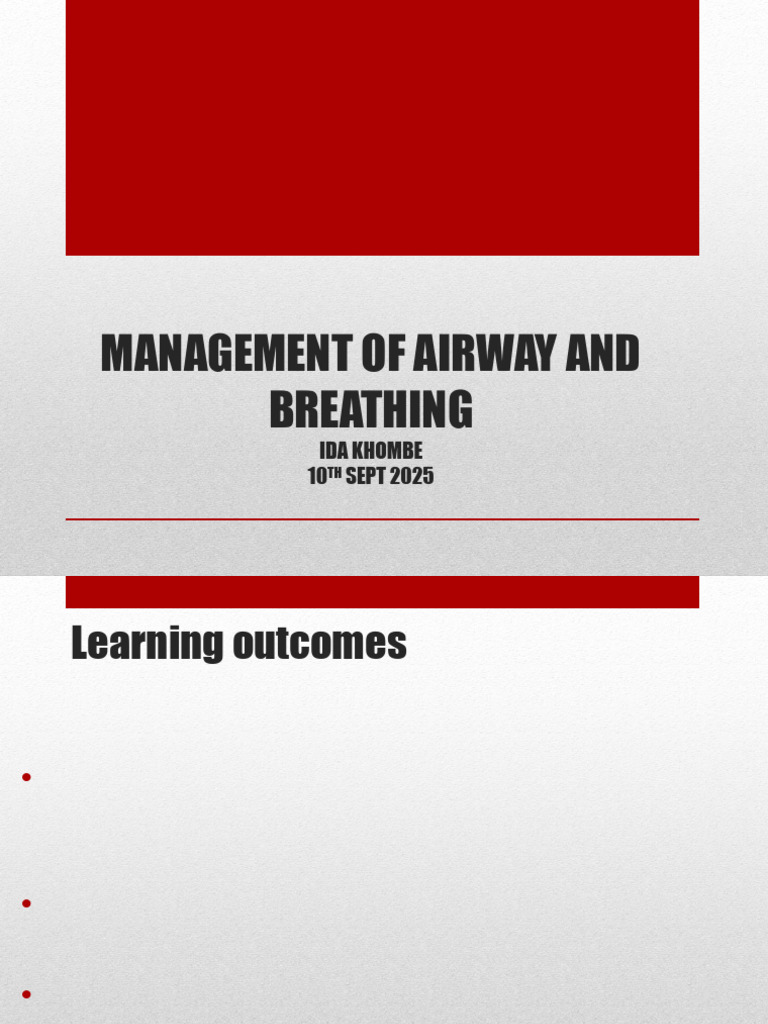 Airway and Breathing Management Guide | PDF | Pulmonology | Medical ...