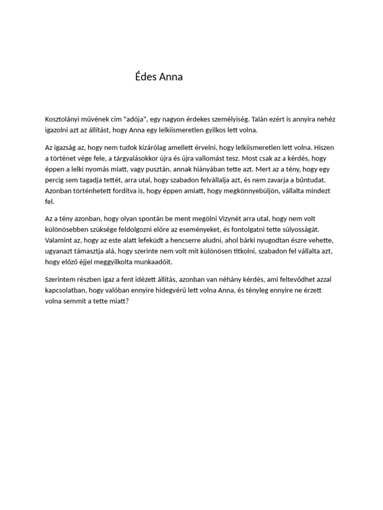 Edes Anna | PDF