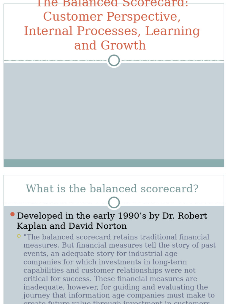 Understanding the Balanced Scorecard | PDF | Performance Indicator ...