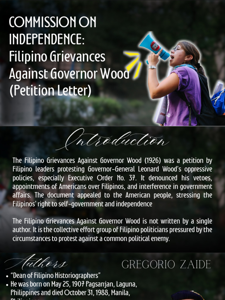 Filipino Grievances Against Governor Wood | PDF | Philippines | Government