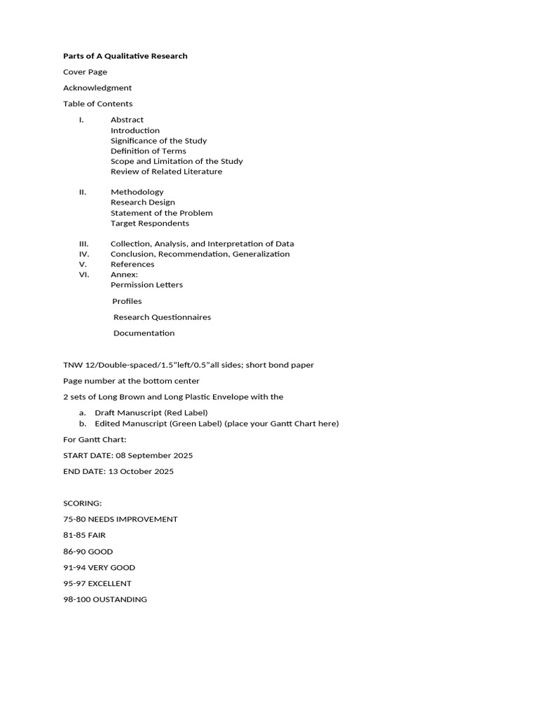 Parts of A Qualitative Research | PDF