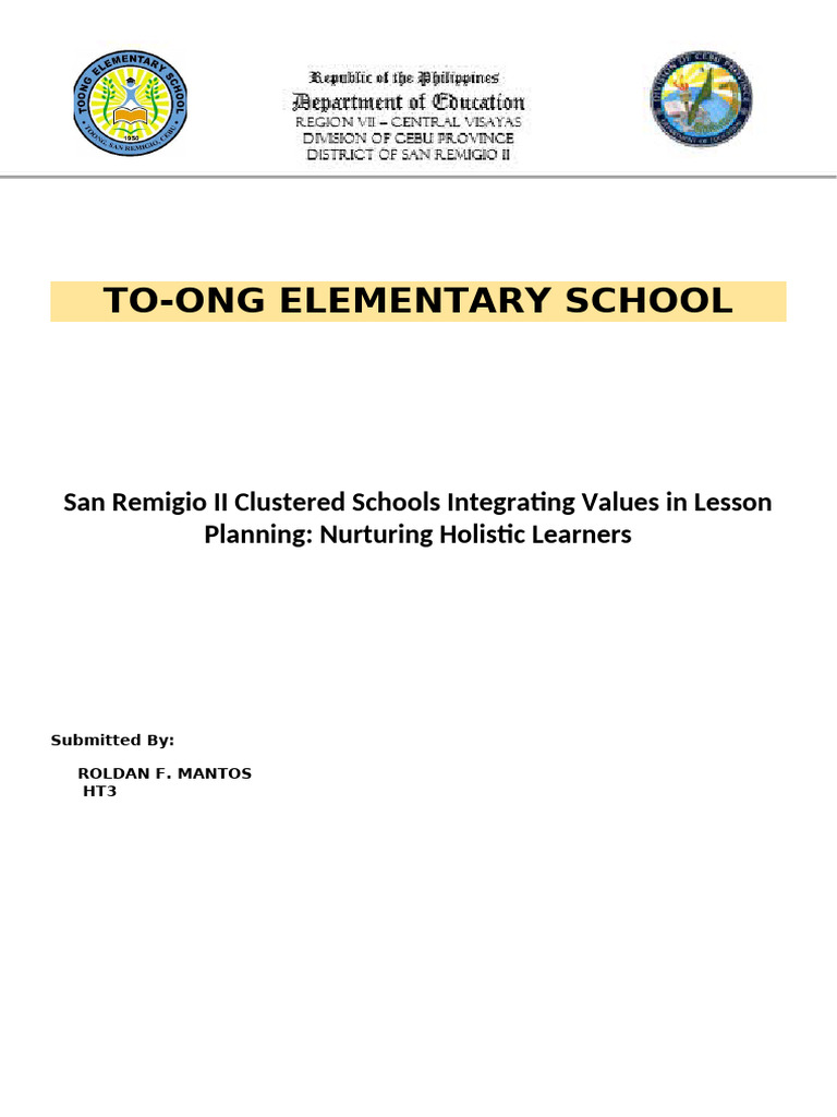 Values Integration in Lesson Planning | PDF
