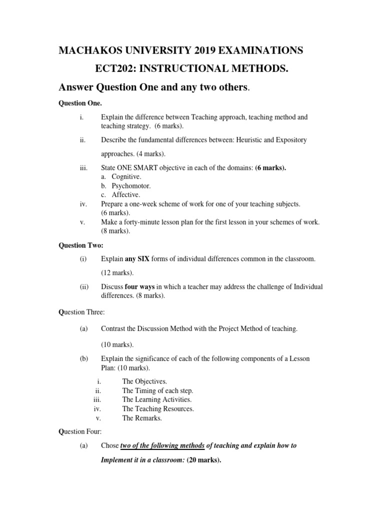 Ect202 Instructional Methods. | PDF | Teaching Method | Behavioural Sciences