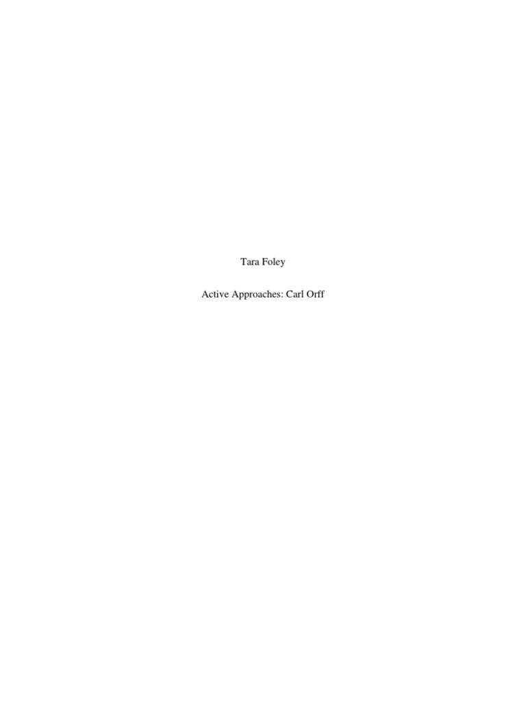 The Orff Approach | PDF | Music Education | Rhythm