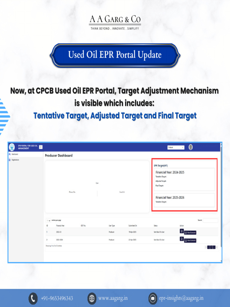 Used Oil EPR Portal Update | PDF