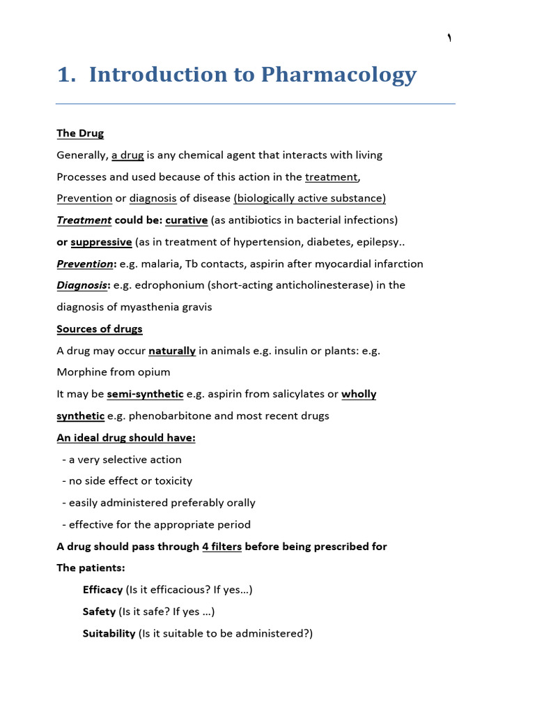 Introduction to Pharmacology Basics | PDF