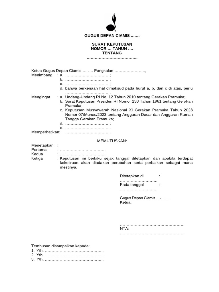 Contoh Adm Persuratan DLL Di Gudep | PDF
