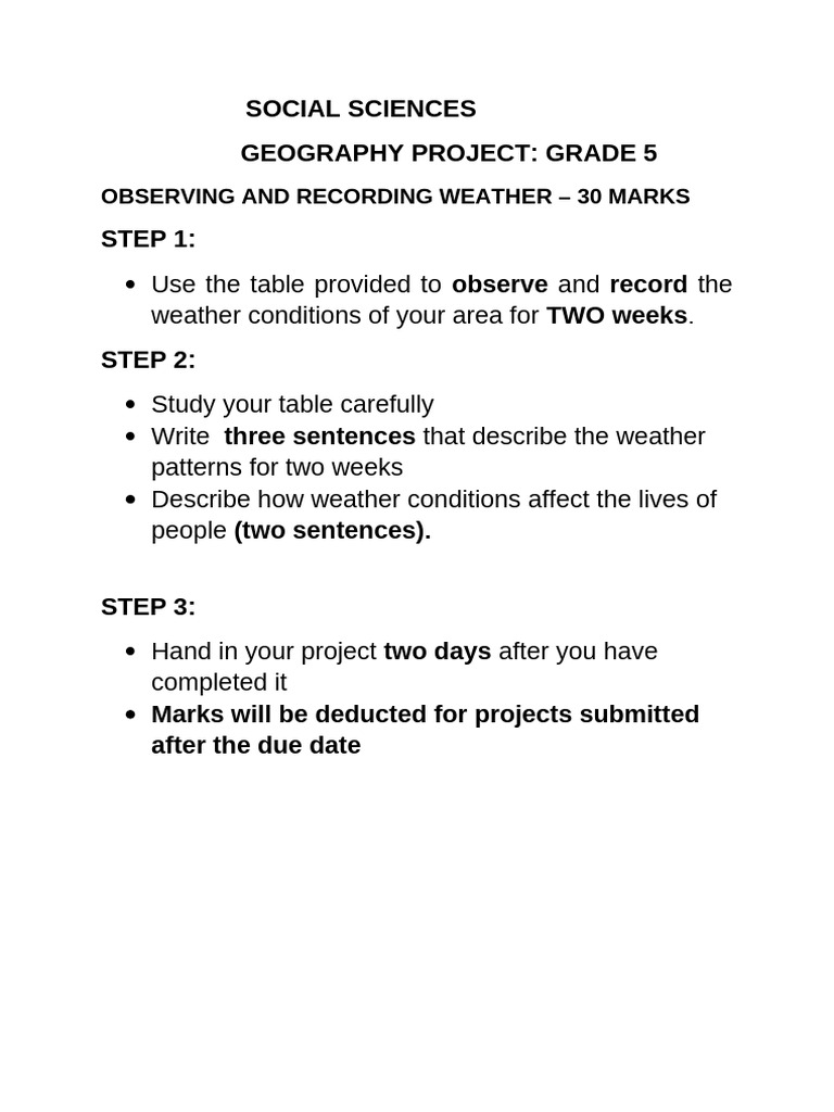 Grade 5 Weather Observation Project | PDF | Weather | Climate