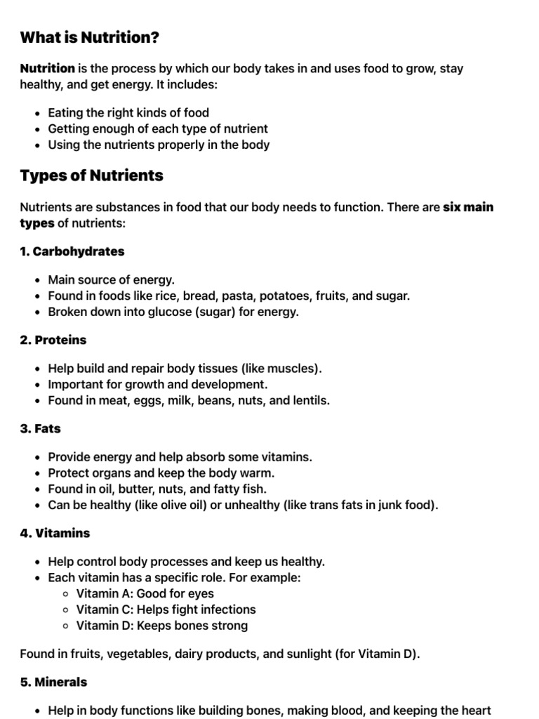 Understanding Nutrition and Nutrients | PDF