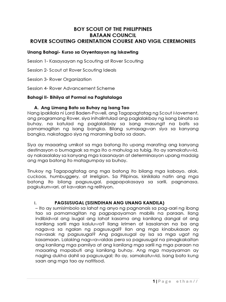 Rover Ceremony Vigil | PDF