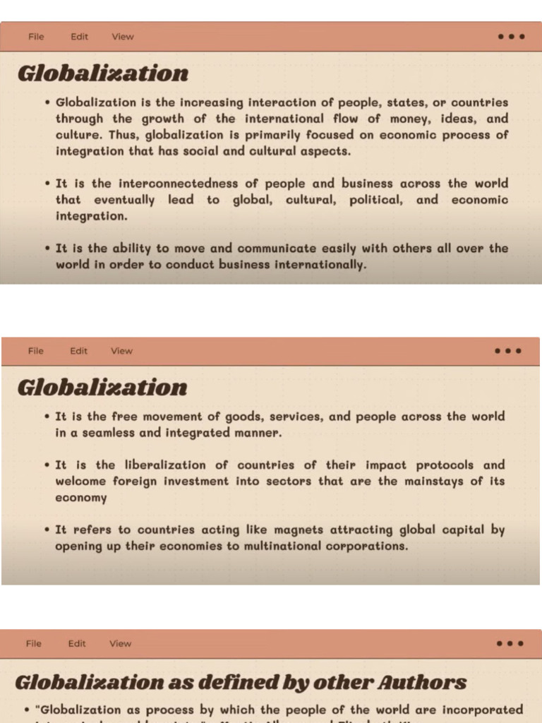 Definition of Globalization | PDF