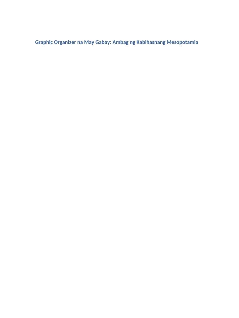 Graphic Organizer With Guide Ambag Mesopotamia | PDF