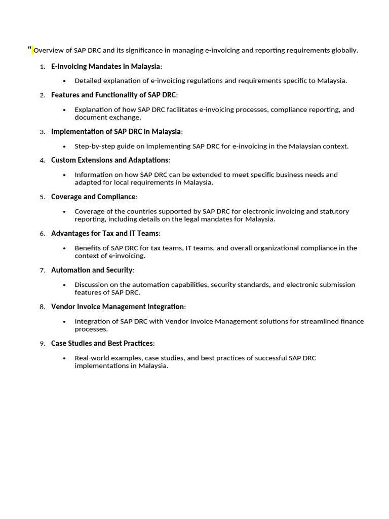 Overview of SAP DRC and Its Significance in Managing e | PDF