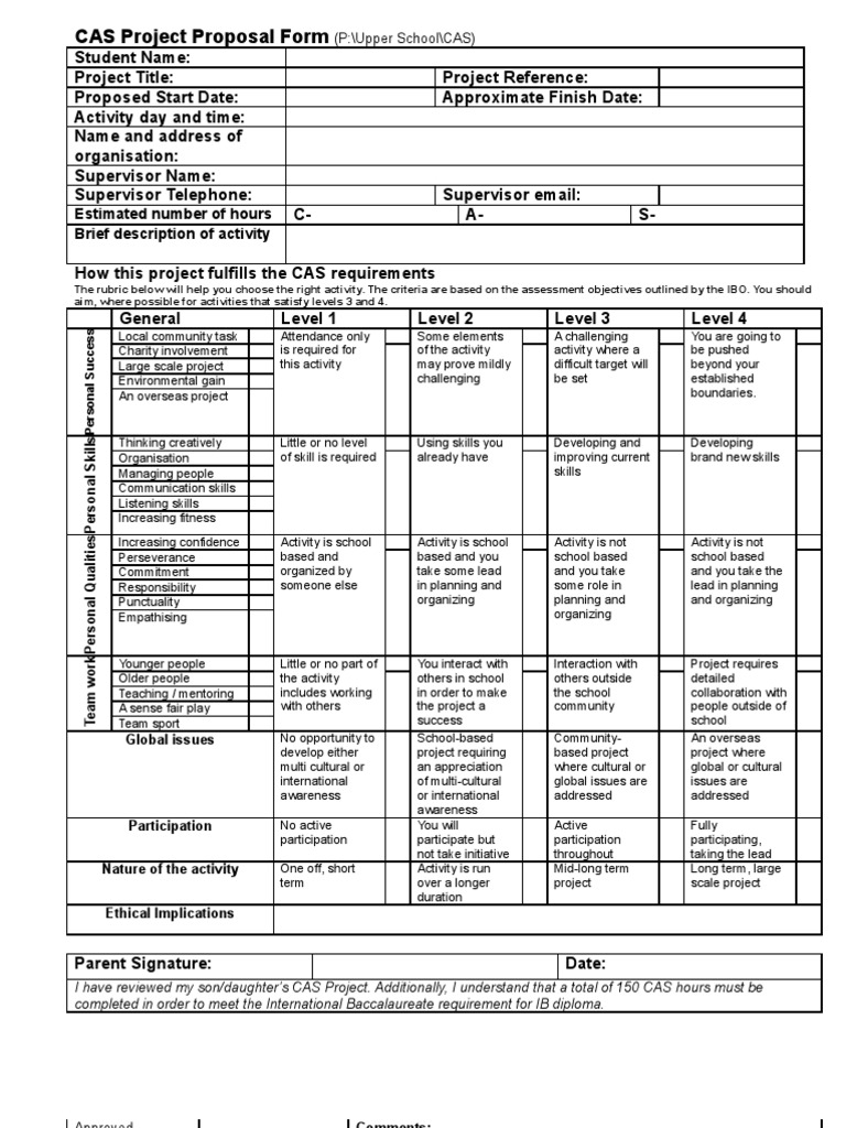 CAS Project Proposal Form | Descargar gratis PDF | Behavior ...