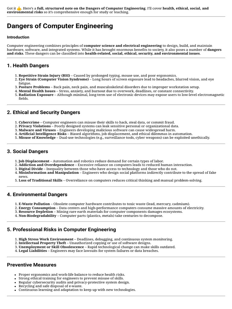 Dangers of Computer Engineering Explained | PDF | Electronic Waste ...