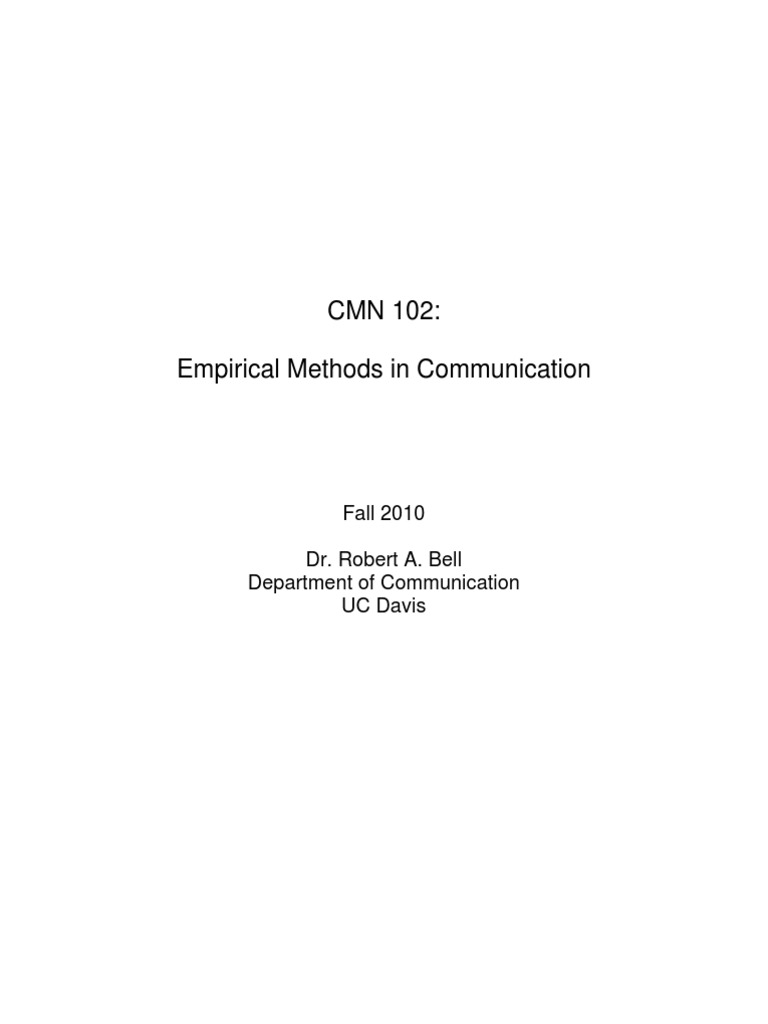 CMN 102 Manual Fall 2010 | PDF | Survey Methodology | Causality