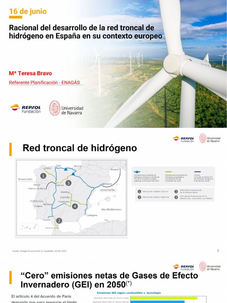 Desarrollo Red Troncal de Hidrógeno en España y Europa, Ed. 2025 | PDF