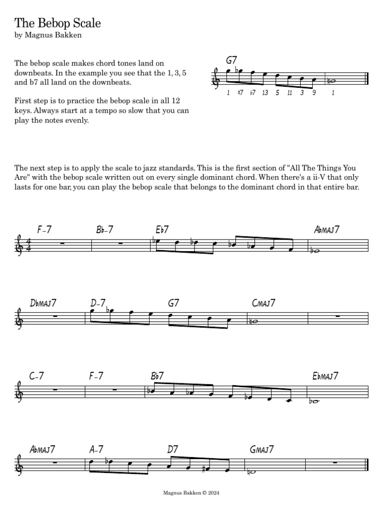 Mastering the Bebop Scale in Jazz | PDF | Chord (Music) | Jazz