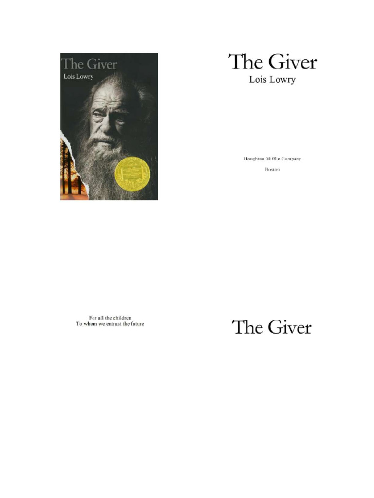 The Giver (Full Book) - Compressed | PDF