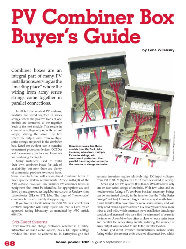 PV Combiner Box Overview and Guide | PDF | Photovoltaic System | Power ...