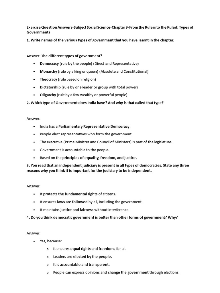 Types of Government Explained | PDF | Democracy | Political Ideologies