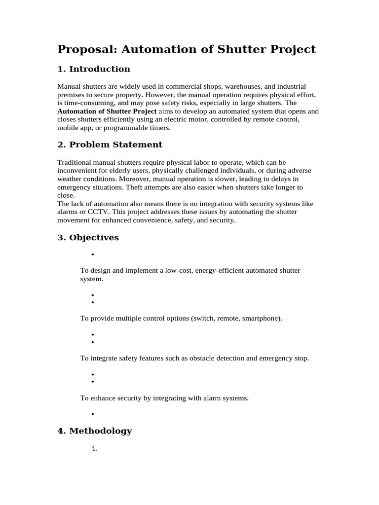 Automation Shutter Proposal | PDF | Automation | Electric Motor